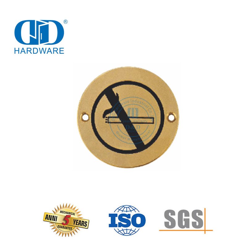 Stainless Steel No Smoking Round Type Sign Plate Warning Sign Public ...